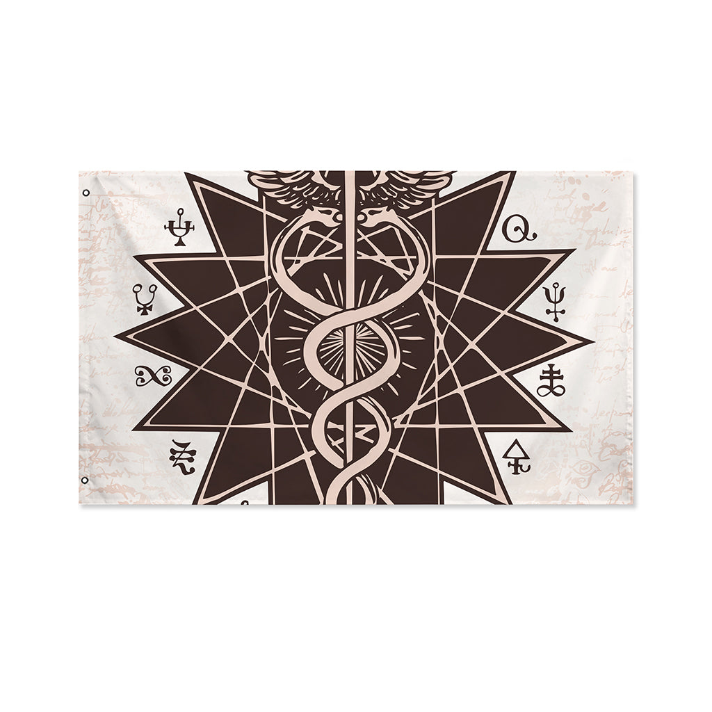 Caduceus Symbol Print Polyester Flag – GearFrost