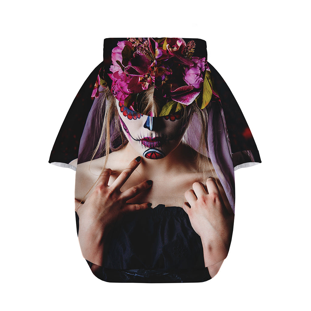 Calavera Girl Day of The Dead Print Dog Zip Up Hoodie – GearFrost