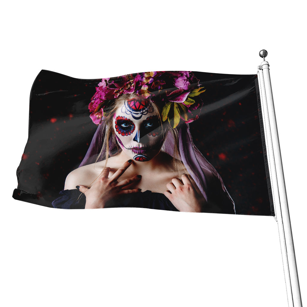 Calavera Girl Day of The Dead Print Flag – GearFrost