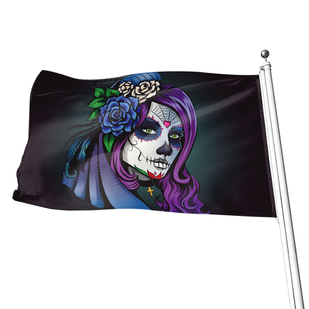 Calavera Girl Dia De Los Muertos Print Flag – GearFrost