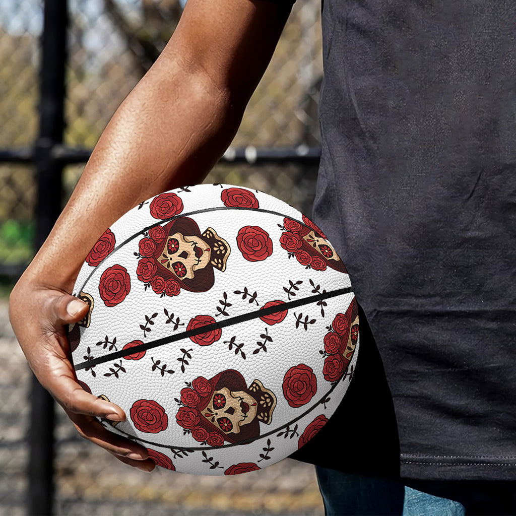 Calavera Girl Skull Pattern Print Basketball – GearFrost