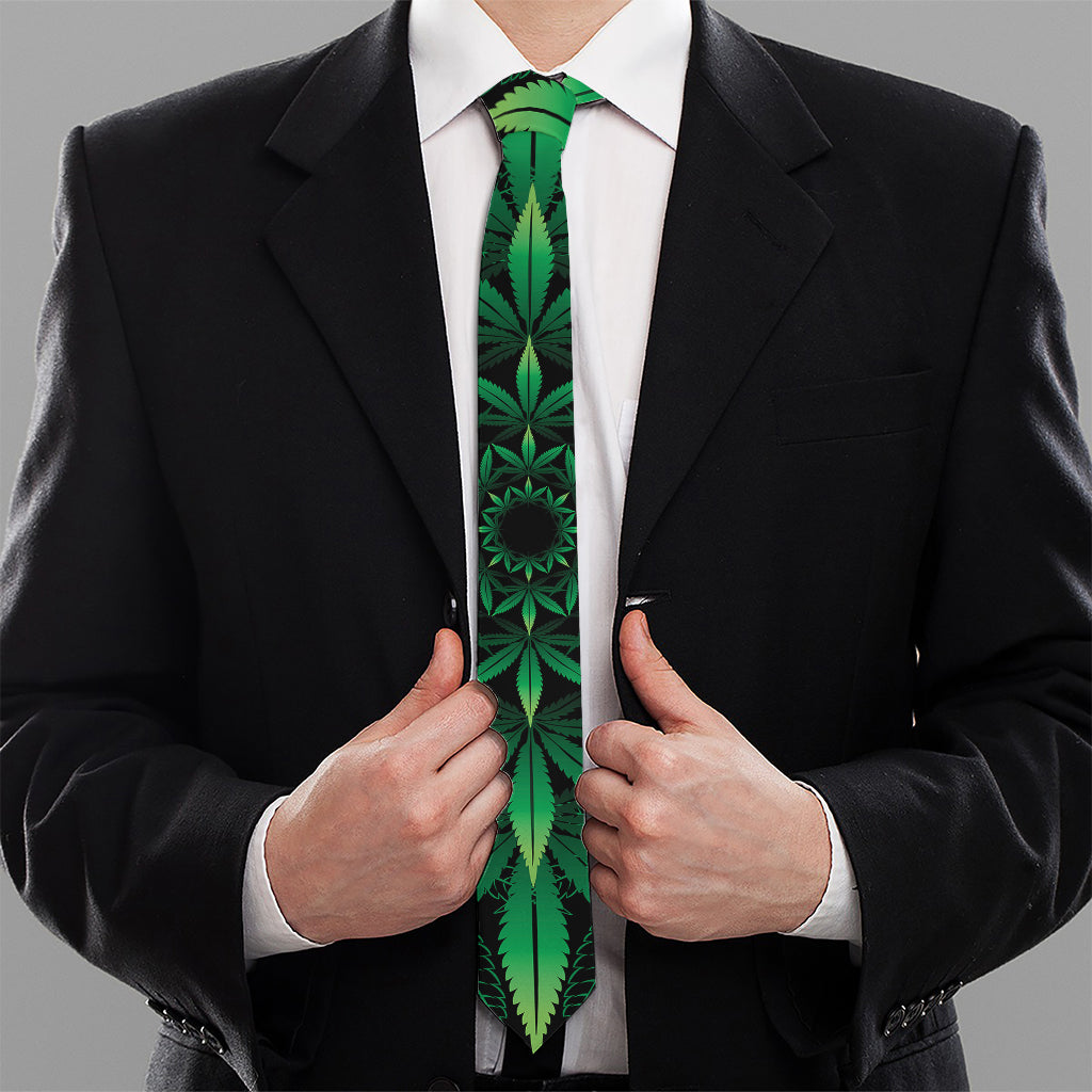 Cannabis Leaf Mandala Print Necktie – GearFrost
