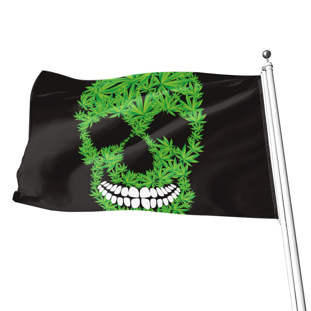 Cannabis Skull Print Flag – GearFrost