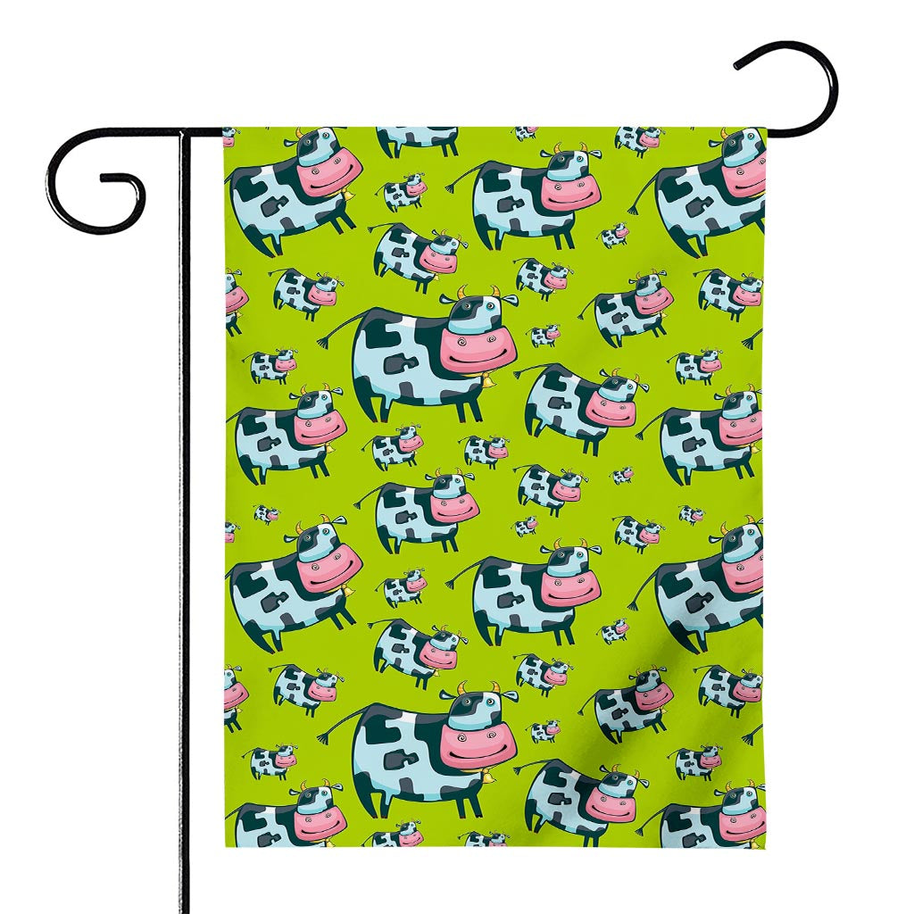 Cartoon Smiley Cow Pattern Print House Flag – GearFrost