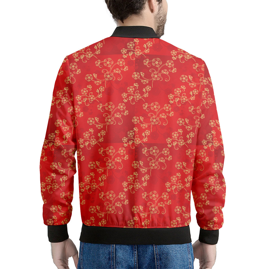 Chinese Cherry Blossom Pattern Print Men's Bomber Jacket – GearFrost