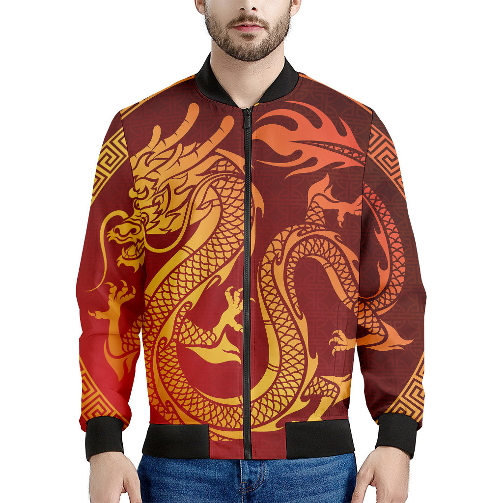 Chinese Dragon Zodiac Sign Print Men's Bomber Jacket – GearFrost