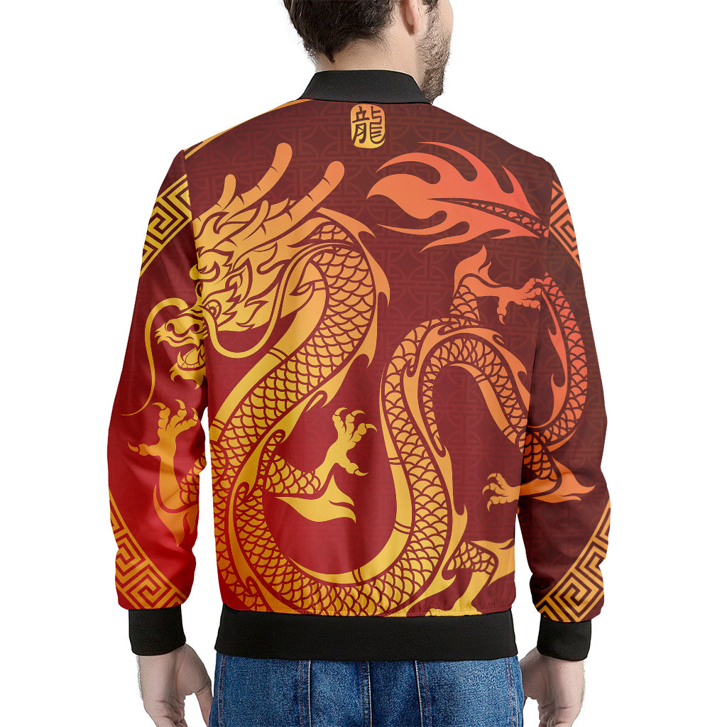 Chinese Dragon Zodiac Sign Print Men's Bomber Jacket – GearFrost