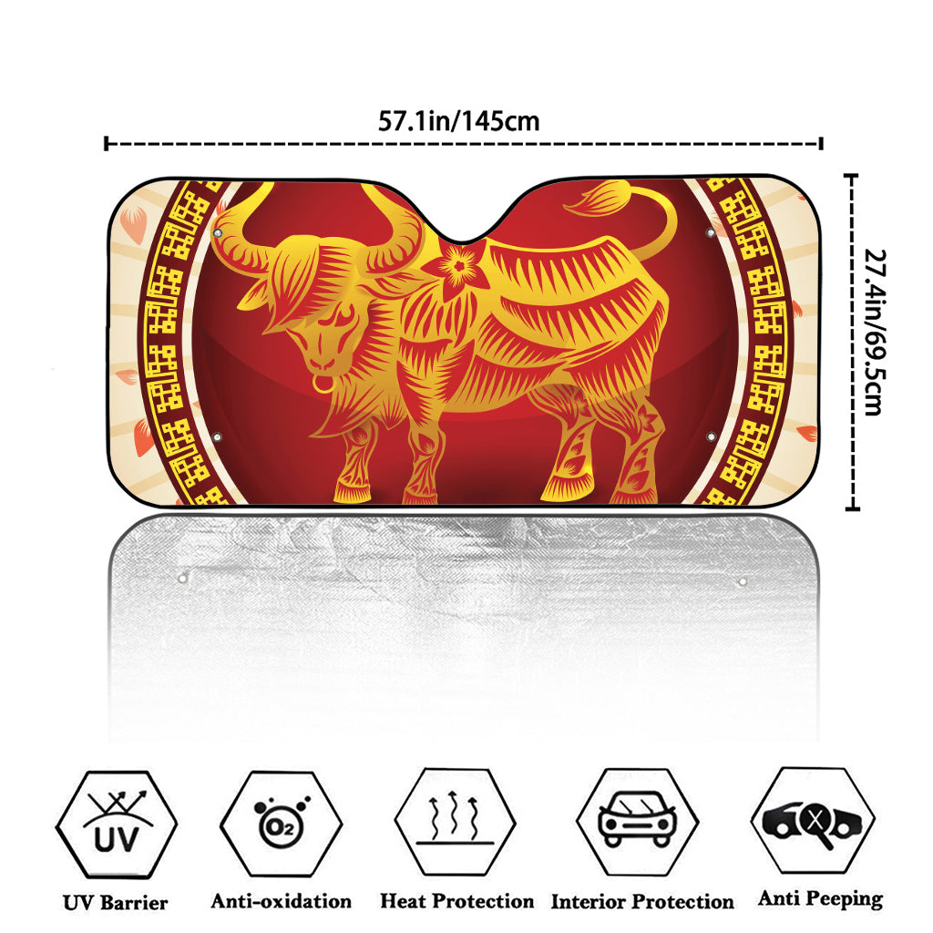 Chinese Ox Zodiac Sign Print Car Windshield Sun Shade – GearFrost