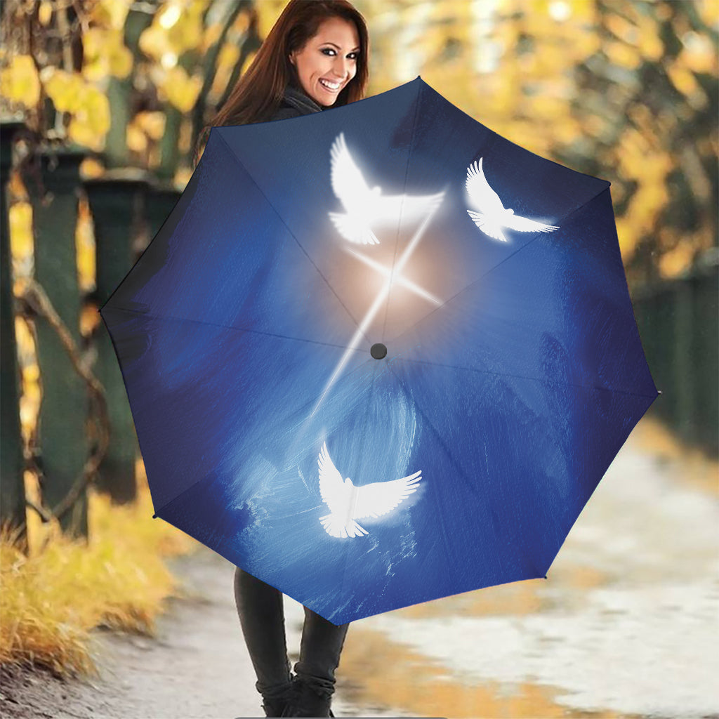 Christian Cross And White Doves Print Foldable Umbrella – GearFrost