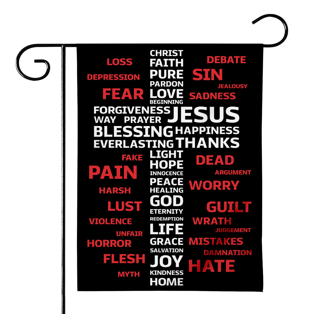 Christian Cross Religious Words Print House Flag – GearFrost