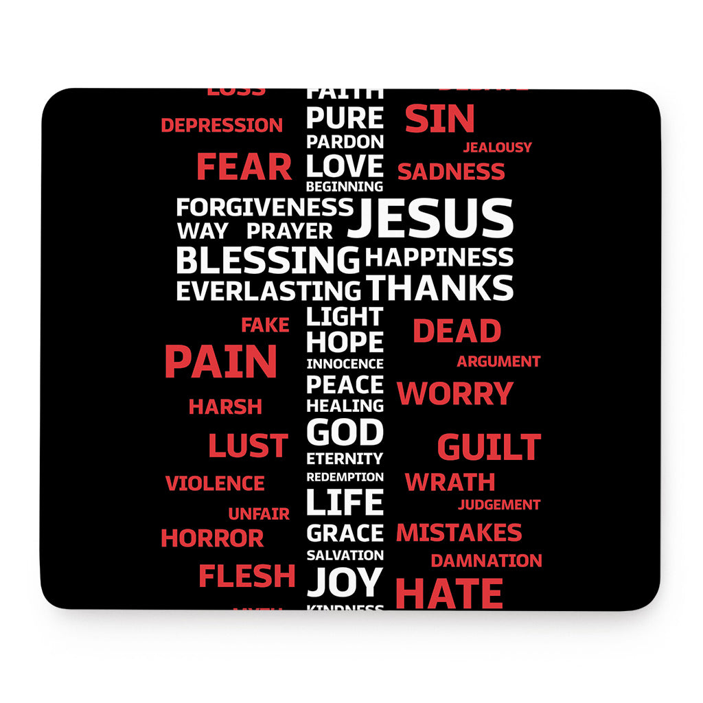 Christian Cross Religious Words Print Mouse Pad – GearFrost