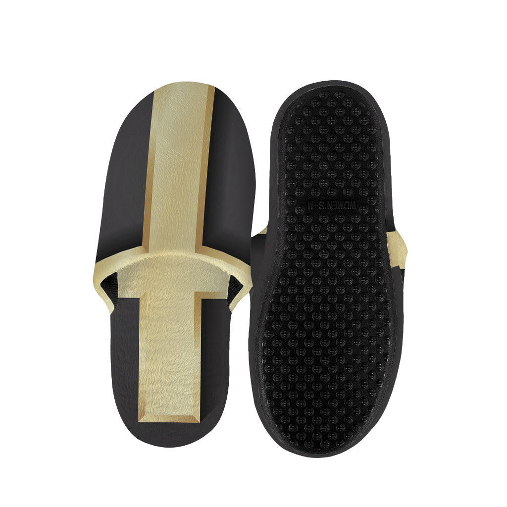 Classic Golden Cross Print Slippers – GearFrost