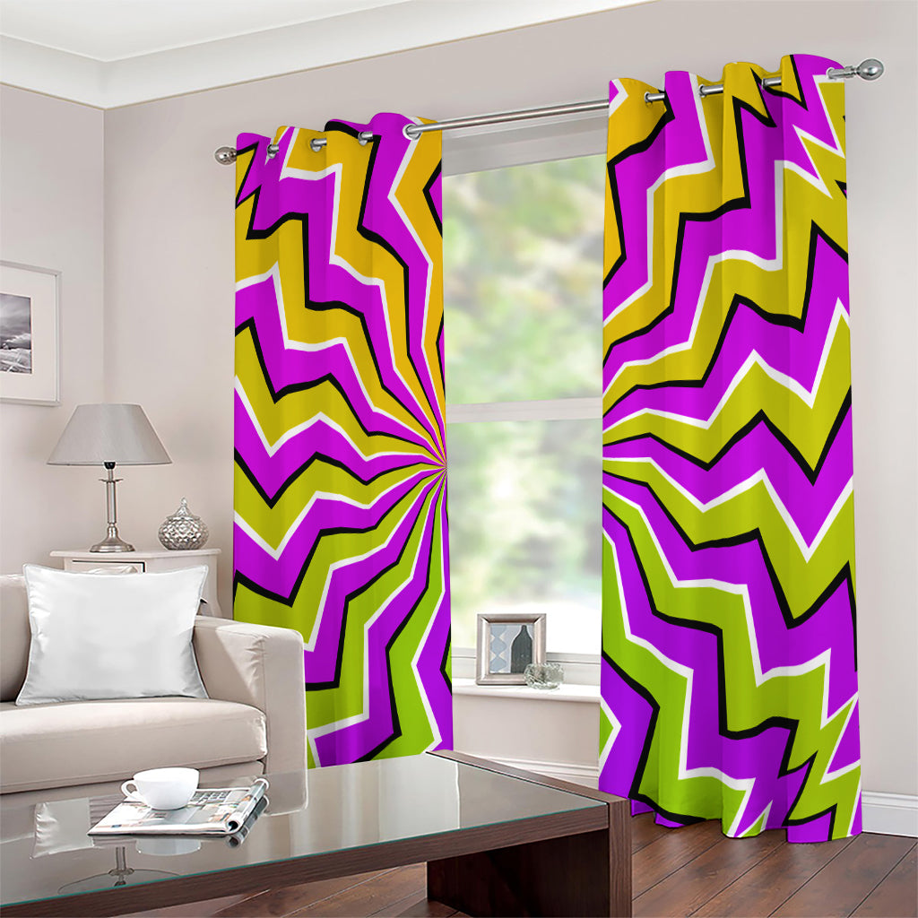 Colorful Dizzy Moving Optical Illusion Extra Wide Grommet Curtains ...