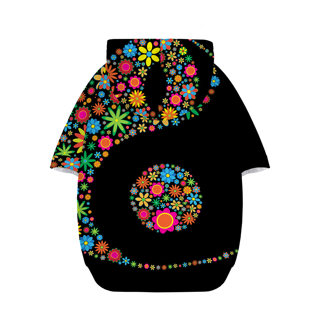 Colorful Flowers Yin Yang Print Dog Zip Up Hoodie – GearFrost