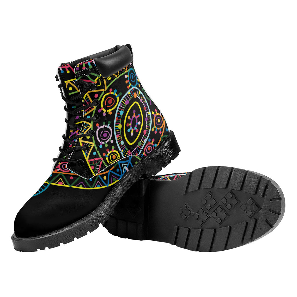 Colorful Sea Turtle Print Padded Collar Lace Up Boots – GearFrost