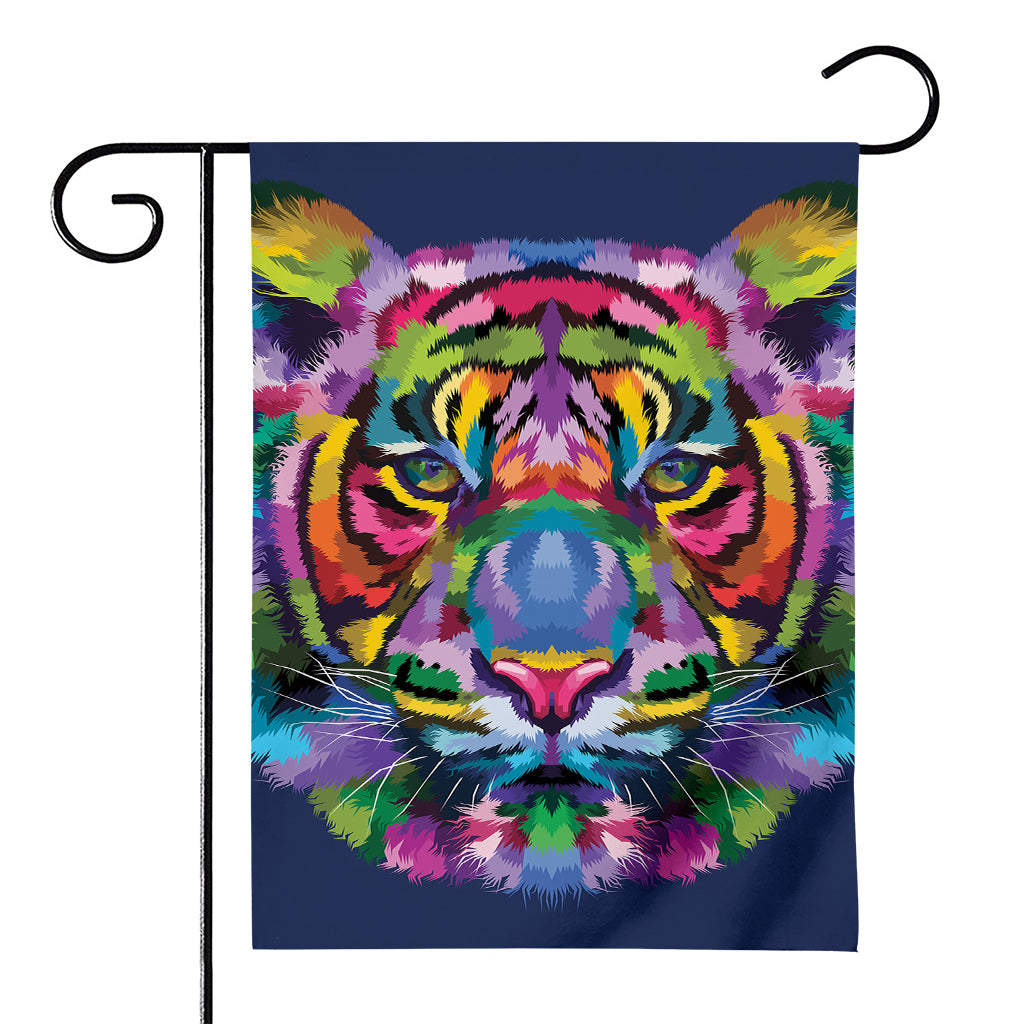 Colorful Tiger Portrait Print House Flag – GearFrost