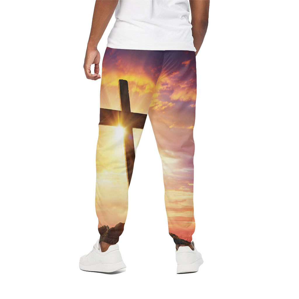 Crucifixion Of Jesus Christ Print Cotton Sweatpants – GearFrost