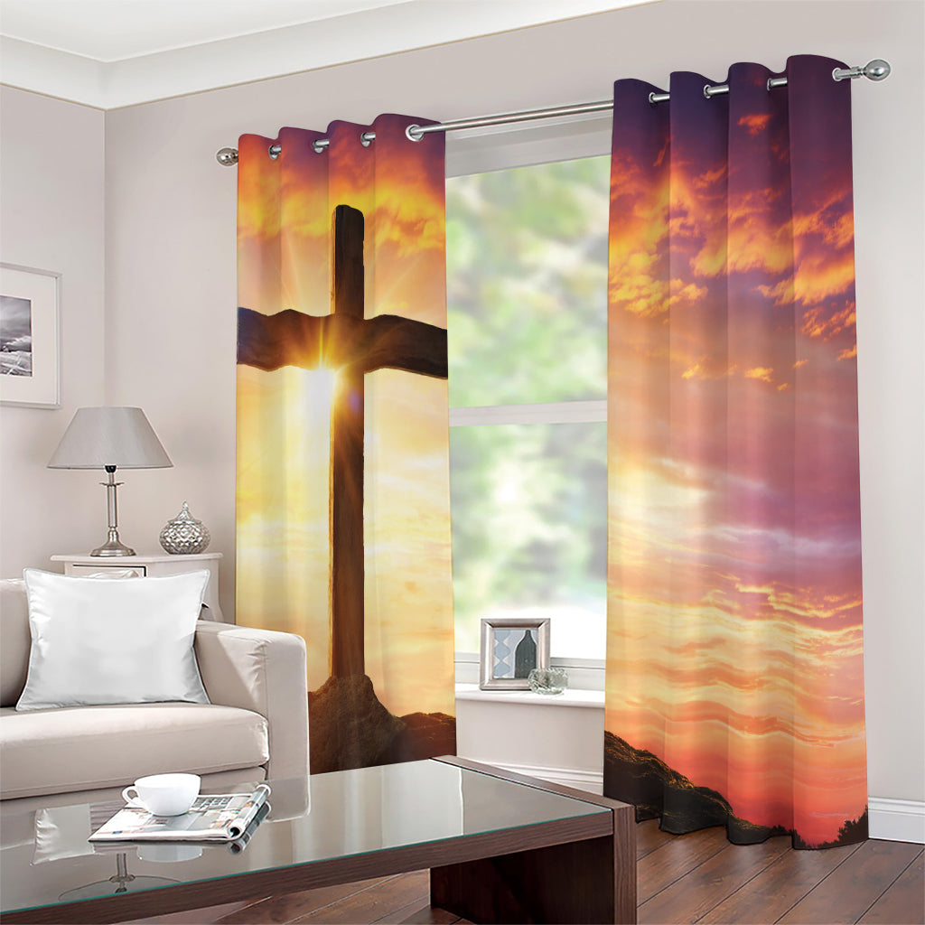 Crucifixion Of Jesus Christ Print Extra Wide Grommet Curtains – GearFrost