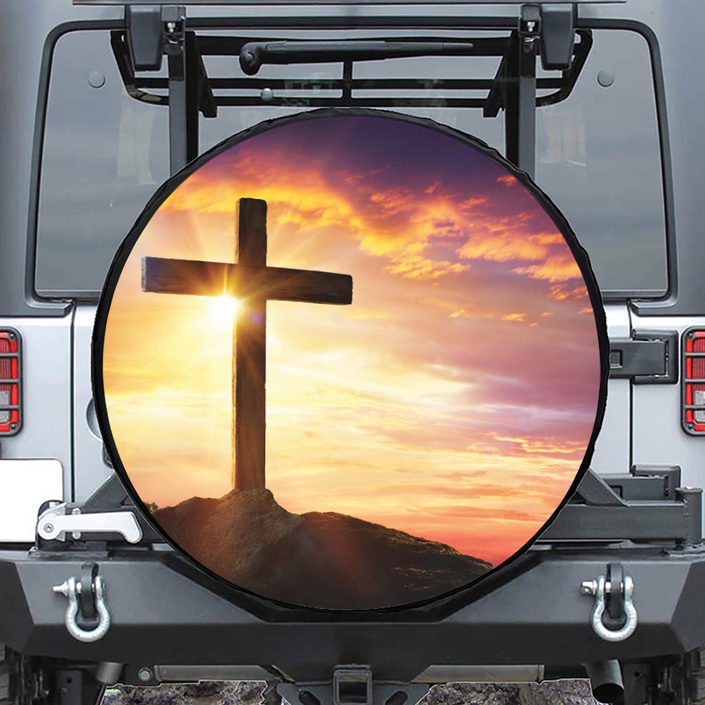 Crucifixion Of Jesus Christ Print Leather Spare Tire Cover – GearFrost