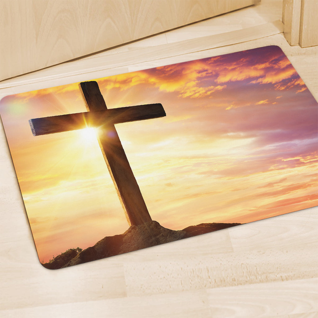 Crucifixion Of Jesus Christ Print Polyester Doormat – GearFrost