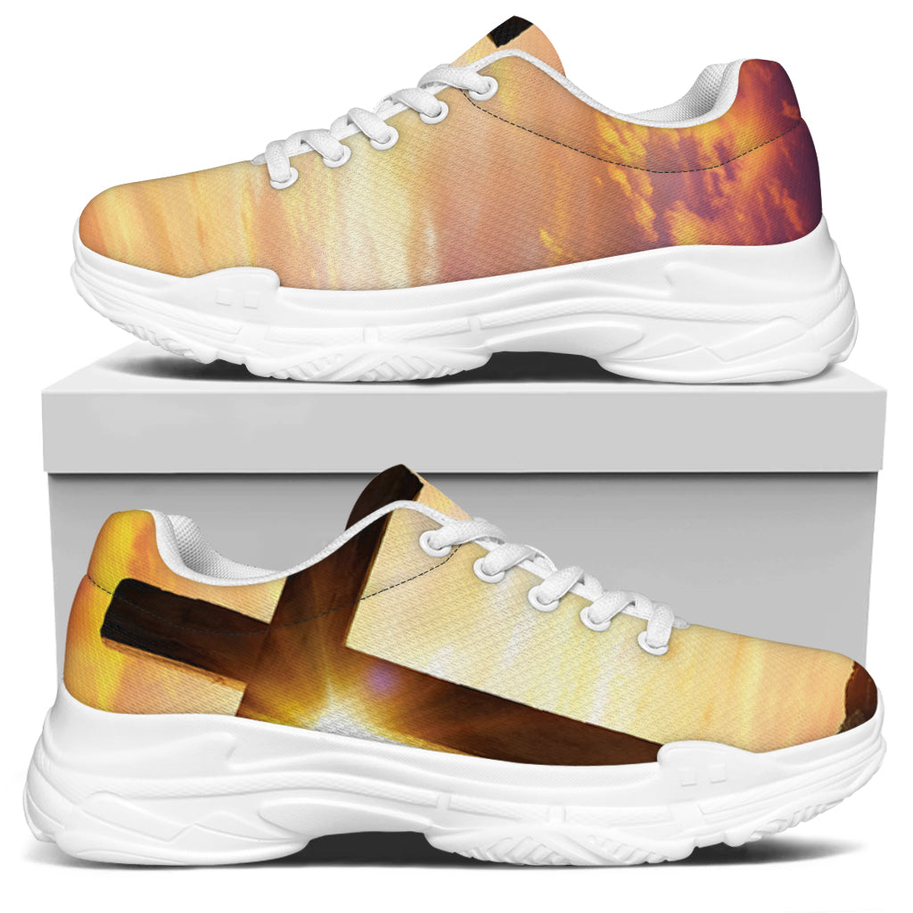 Crucifixion Of Jesus Christ Print White Chunky Shoes – GearFrost