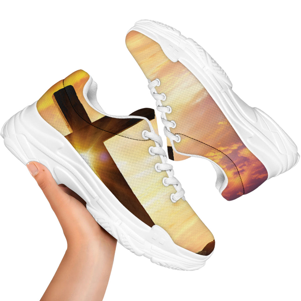 Crucifixion Of Jesus Christ Print White Chunky Shoes – GearFrost