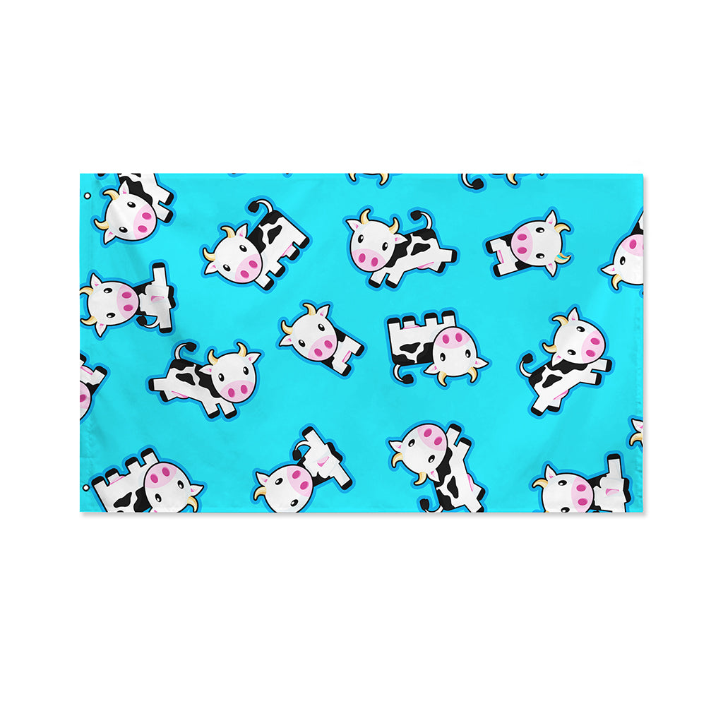Cute Cartoon Baby Cow Pattern Print Polyester Flag – GearFrost