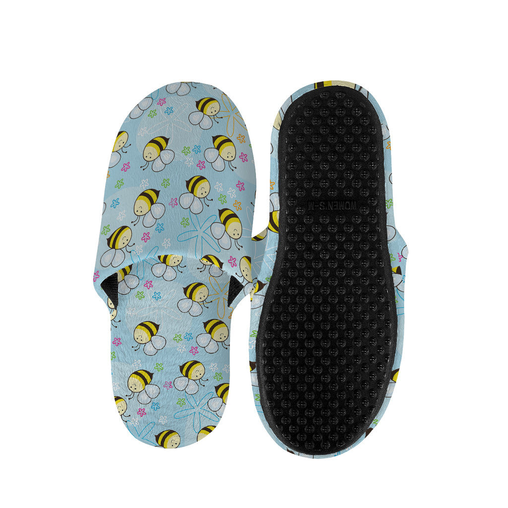 Cute Cartoon Bee Pattern Print Slippers – GearFrost