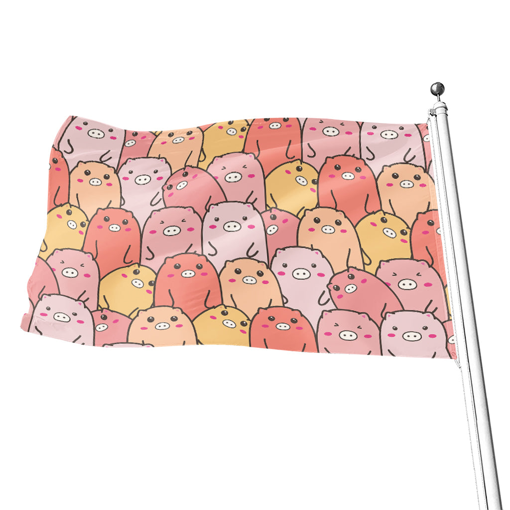 Cute Cartoon Pig Pattern Print Flag – GearFrost