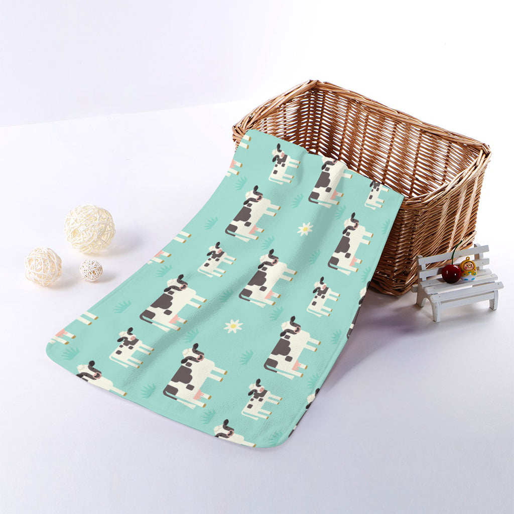 Cute Cow And Baby Cow Pattern Print Towel – GearFrost