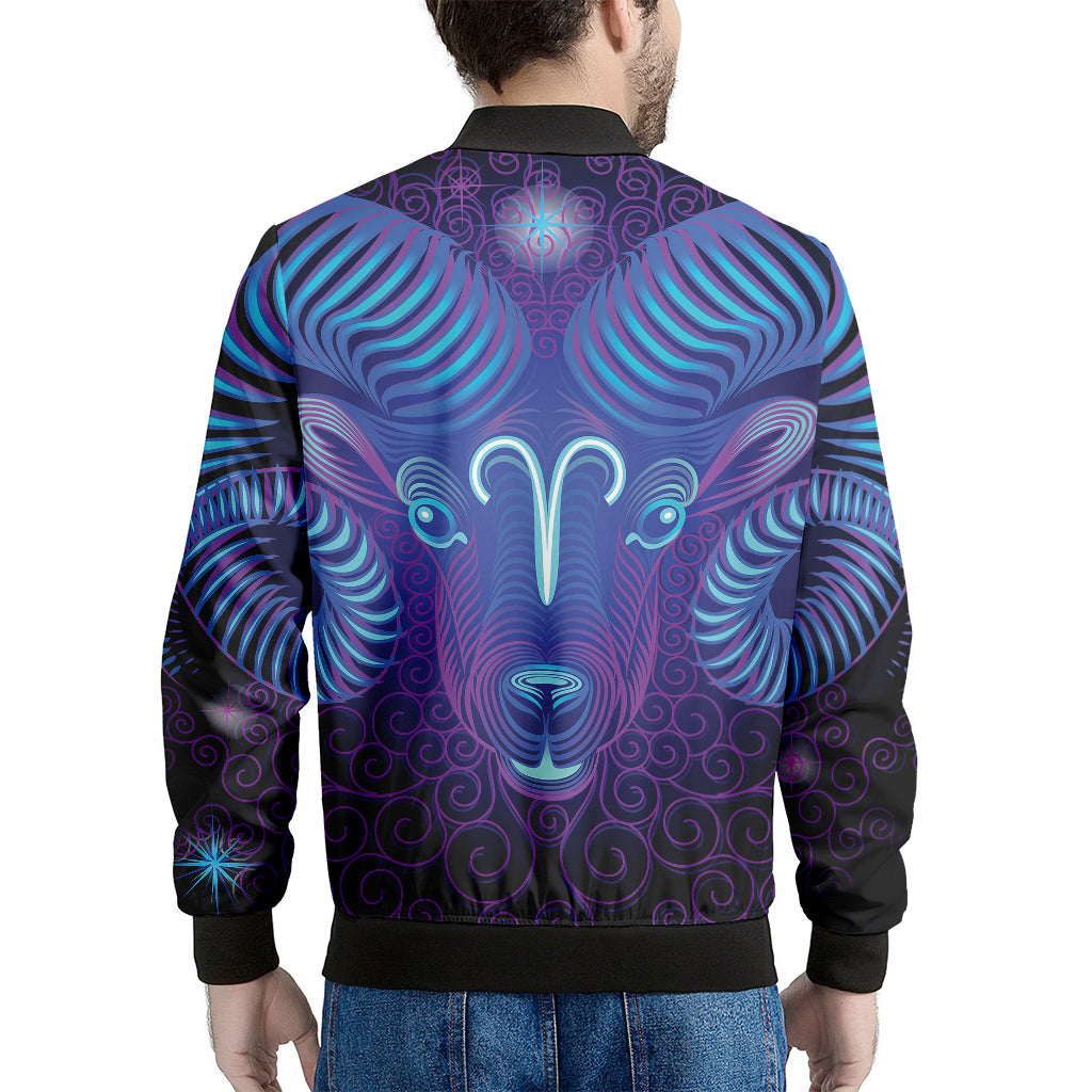 Dark Aries Zodiac Sign Print Men's Bomber Jacket – GearFrost