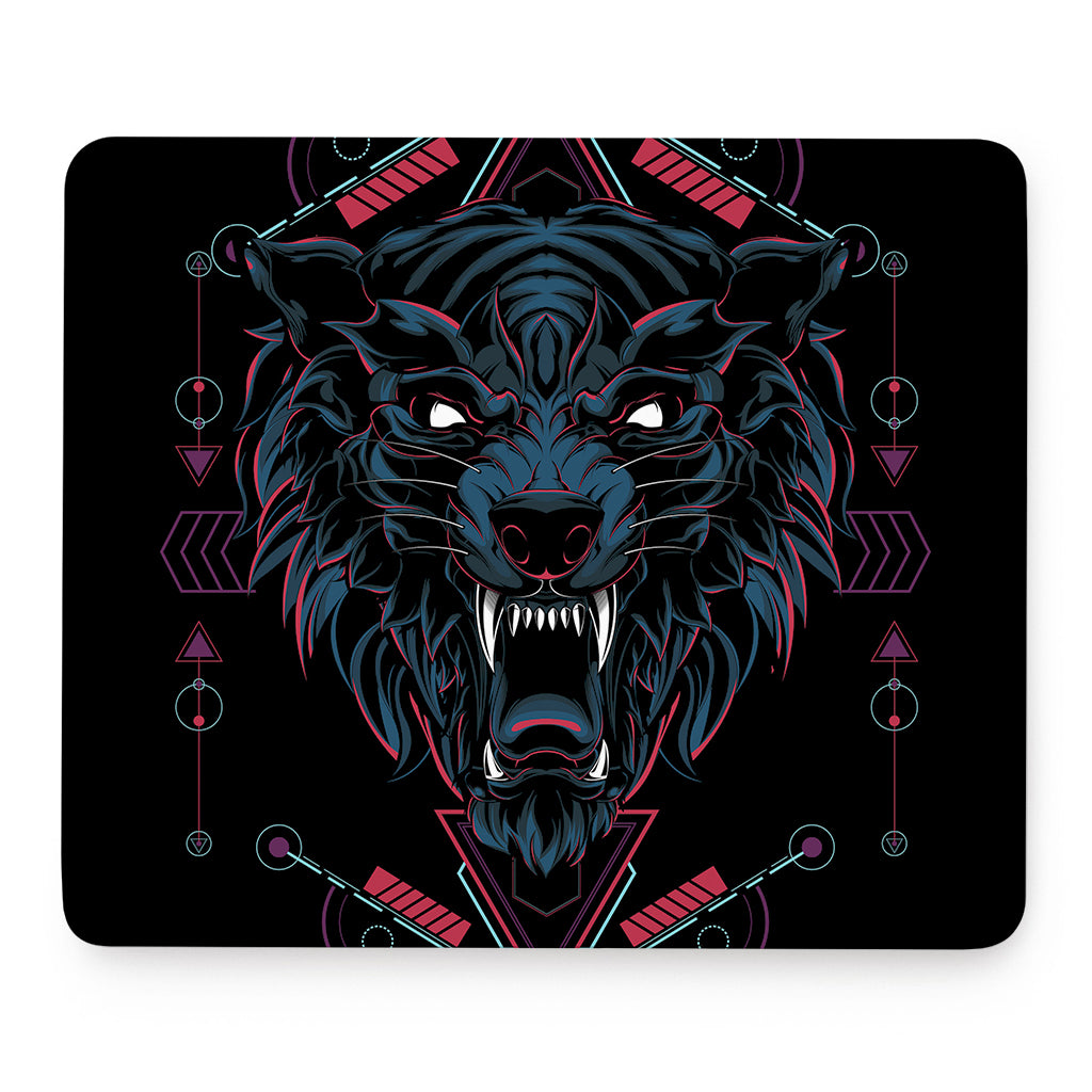 Dark Geometric Wolf Print Mouse Pad – GearFrost