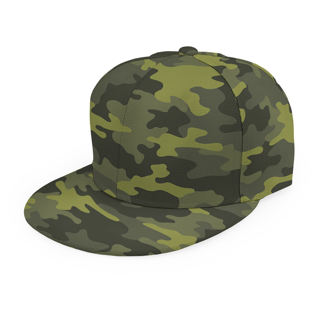 Dark Green Camouflage Print Snapback Cap – GearFrost