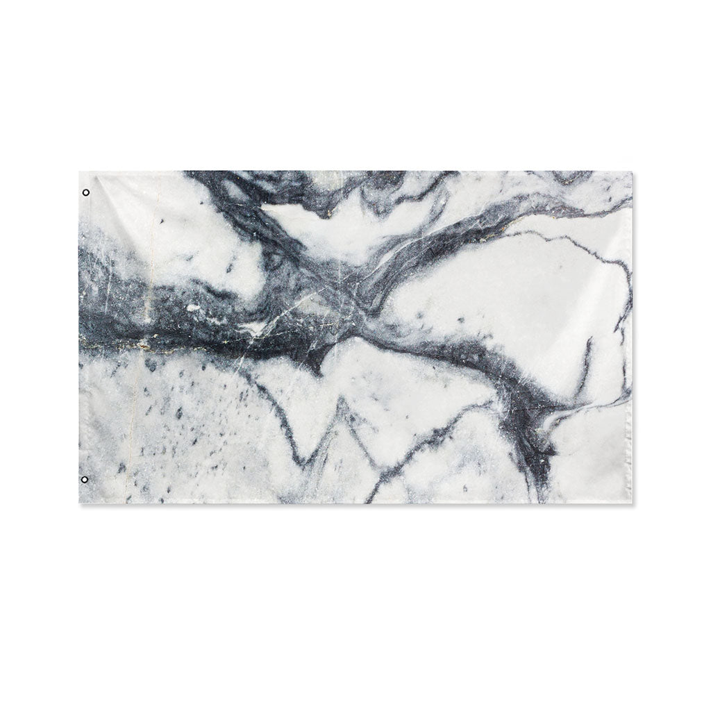 Dark Grey White Marble Print Polyester Flag – GearFrost