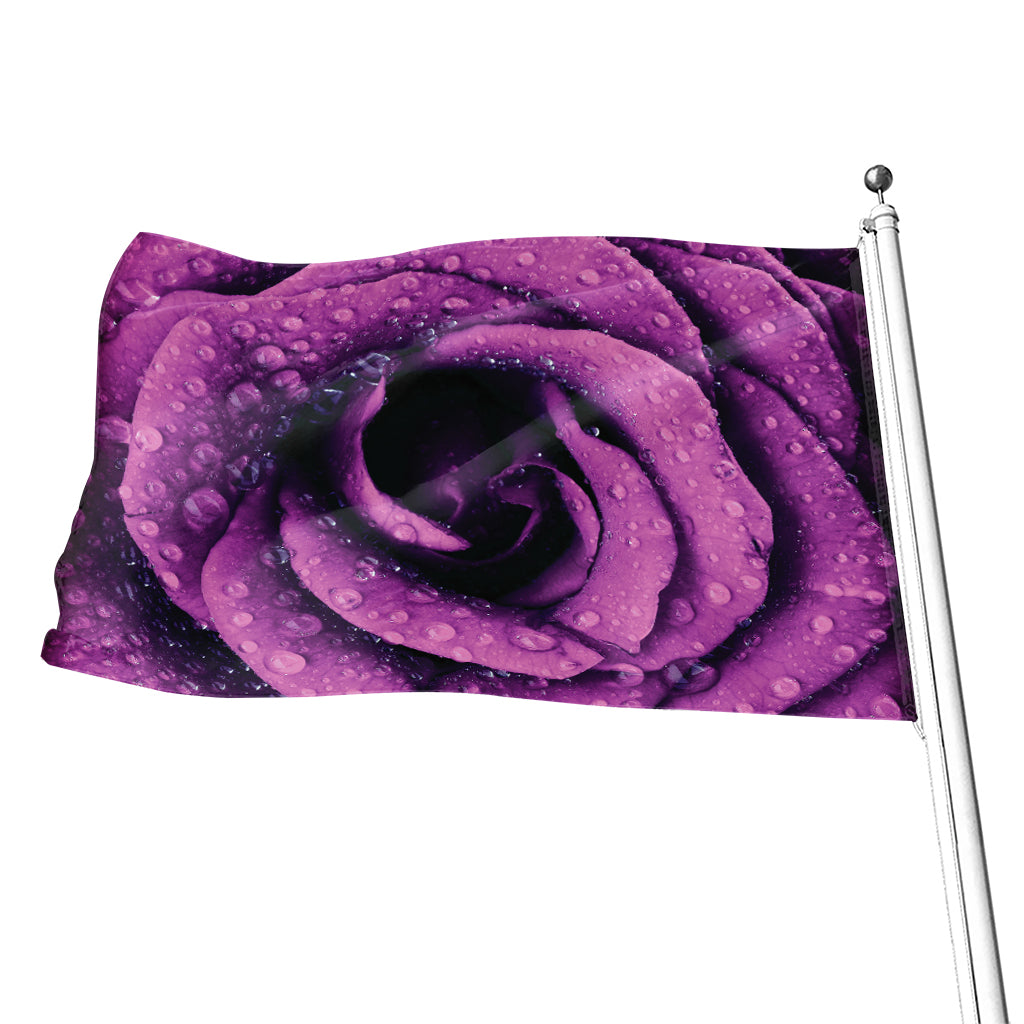 Dark Purple Rose Print Flag – GearFrost