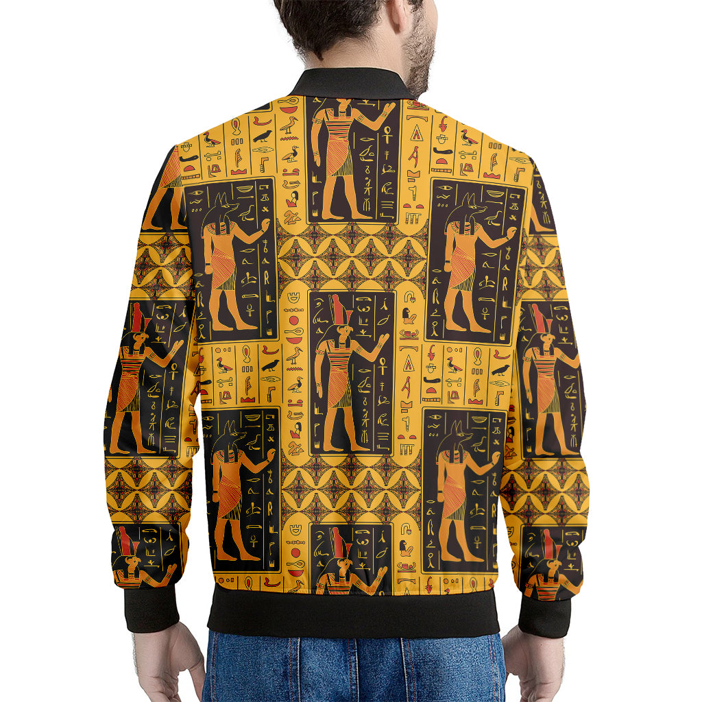 Egyptian Gods And Hieroglyphs Print Men's Bomber Jacket – GearFrost