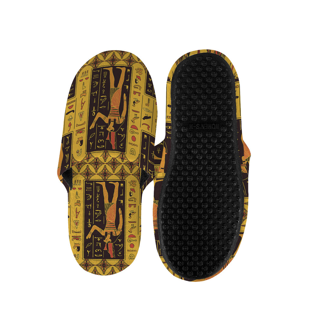 Egyptian Gods And Hieroglyphs Print Slippers – GearFrost