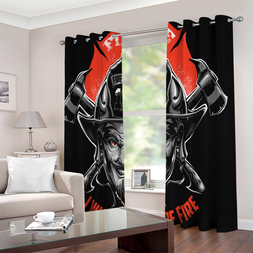 Firefighter Devil Print Extra Wide Grommet Curtains – GearFrost