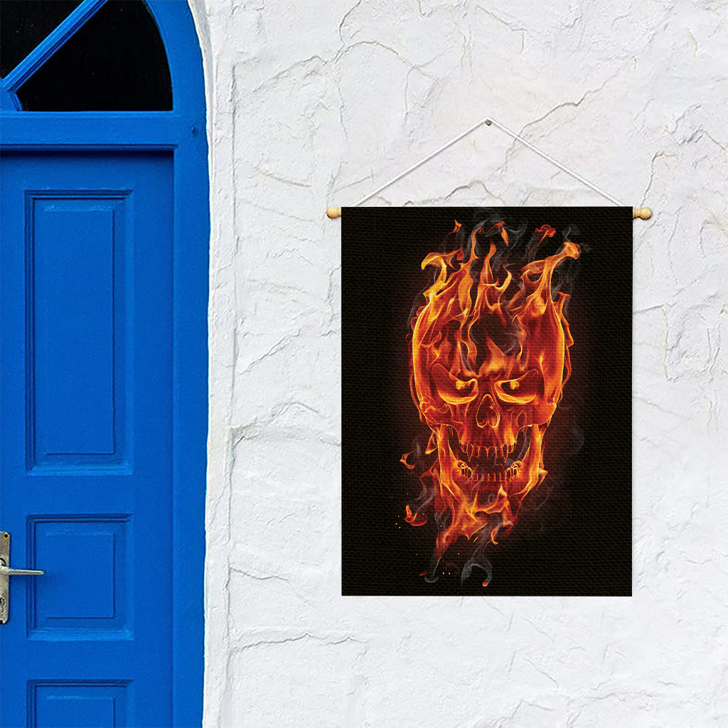 Flaming Evil Skull Print Garden Flag – GearFrost