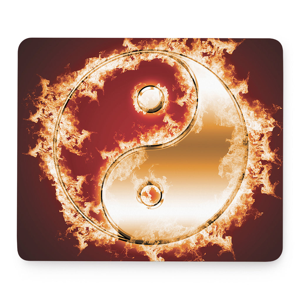 Flaming Yin Yang Print Mouse Pad – GearFrost
