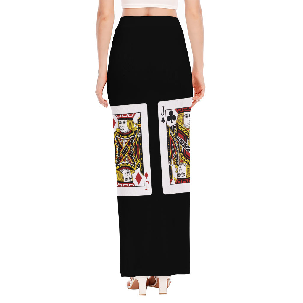 Four Jacks Playing Cards Print High Slit Maxi Skirt – GearFrost