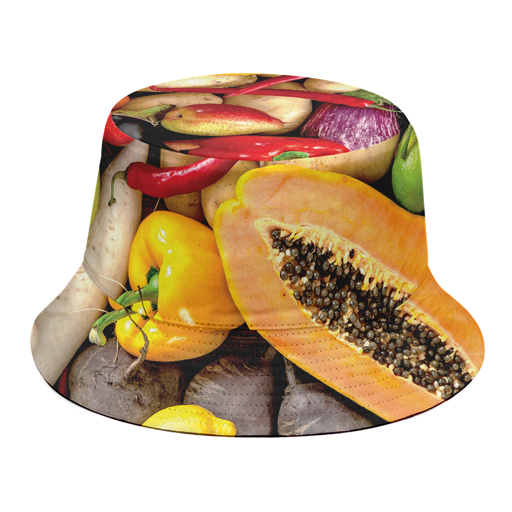 Fresh Fruits And Vegetables Print Bucket Hat – GearFrost