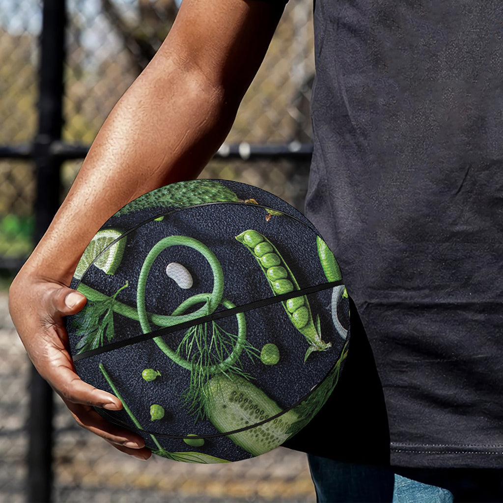 Fresh Green Fruit And Vegetables Print Basketball – GearFrost