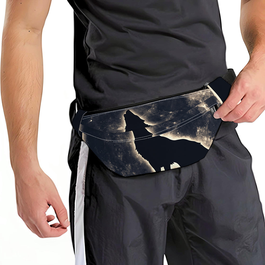 Full Moon Howling Wolf Print Fanny Pack – GearFrost