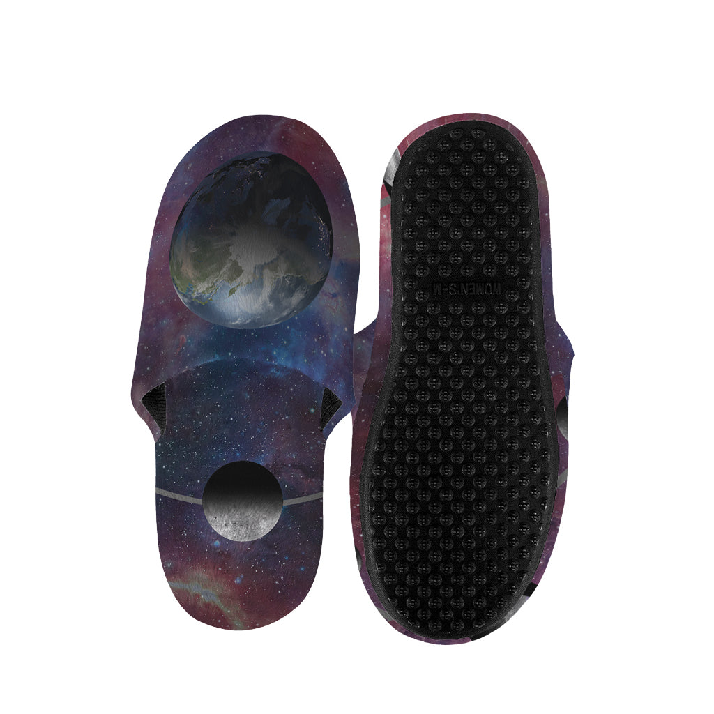 Galaxy Lunar Phase Print Slippers – GearFrost