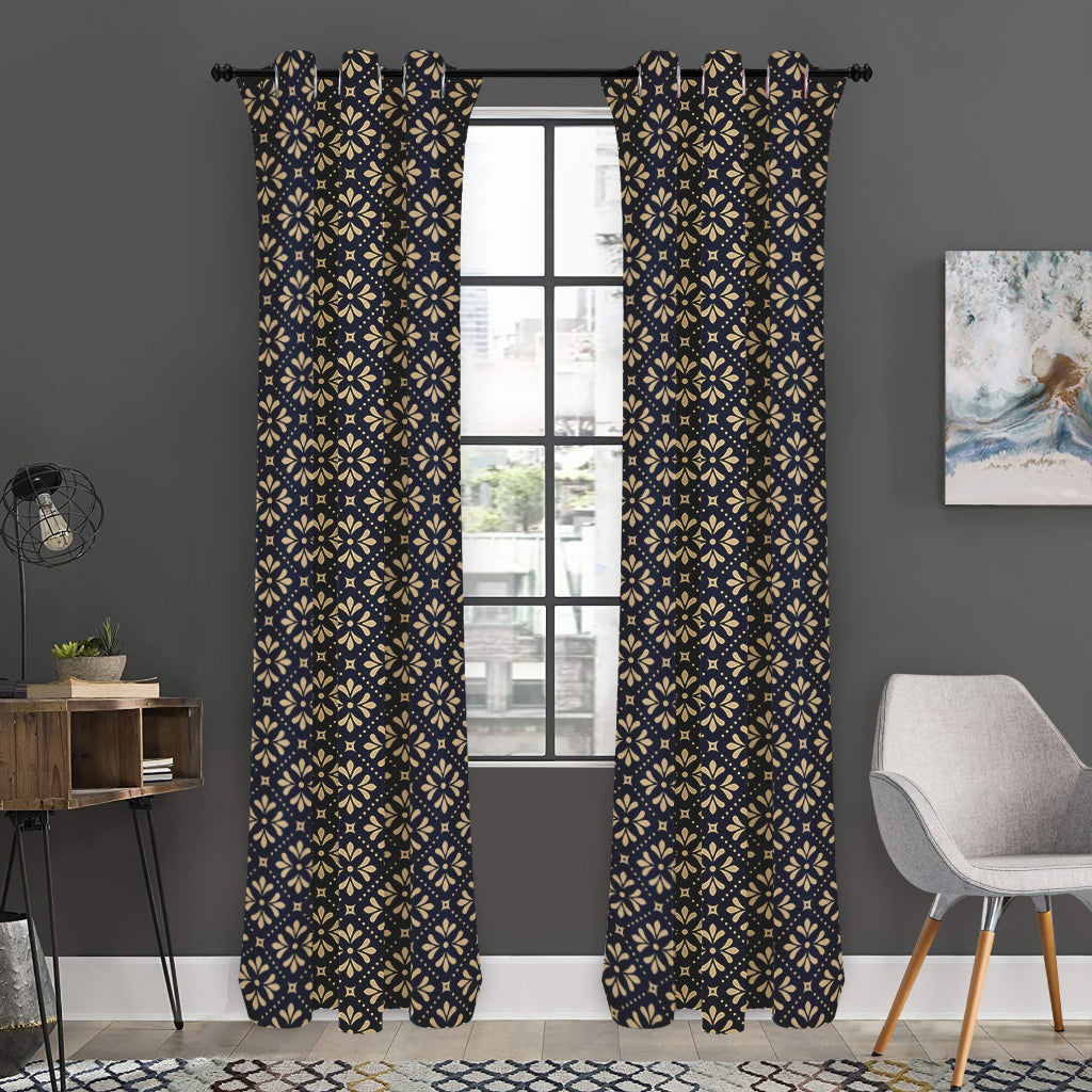 Geometric Floral Print Grommet Curtain Panels – GearFrost