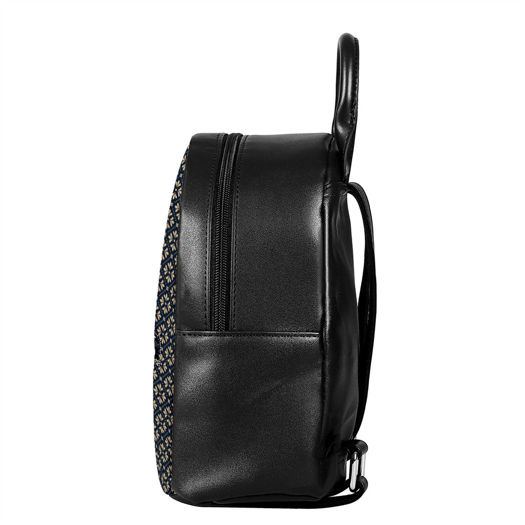 Geometric Floral Print Leather Backpack – GearFrost