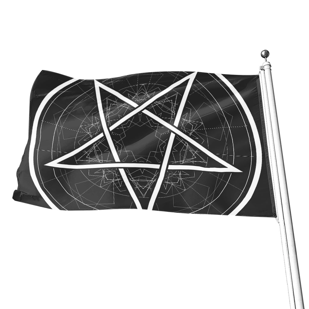 Geometric Inverted Pentagram Print Flag – GearFrost