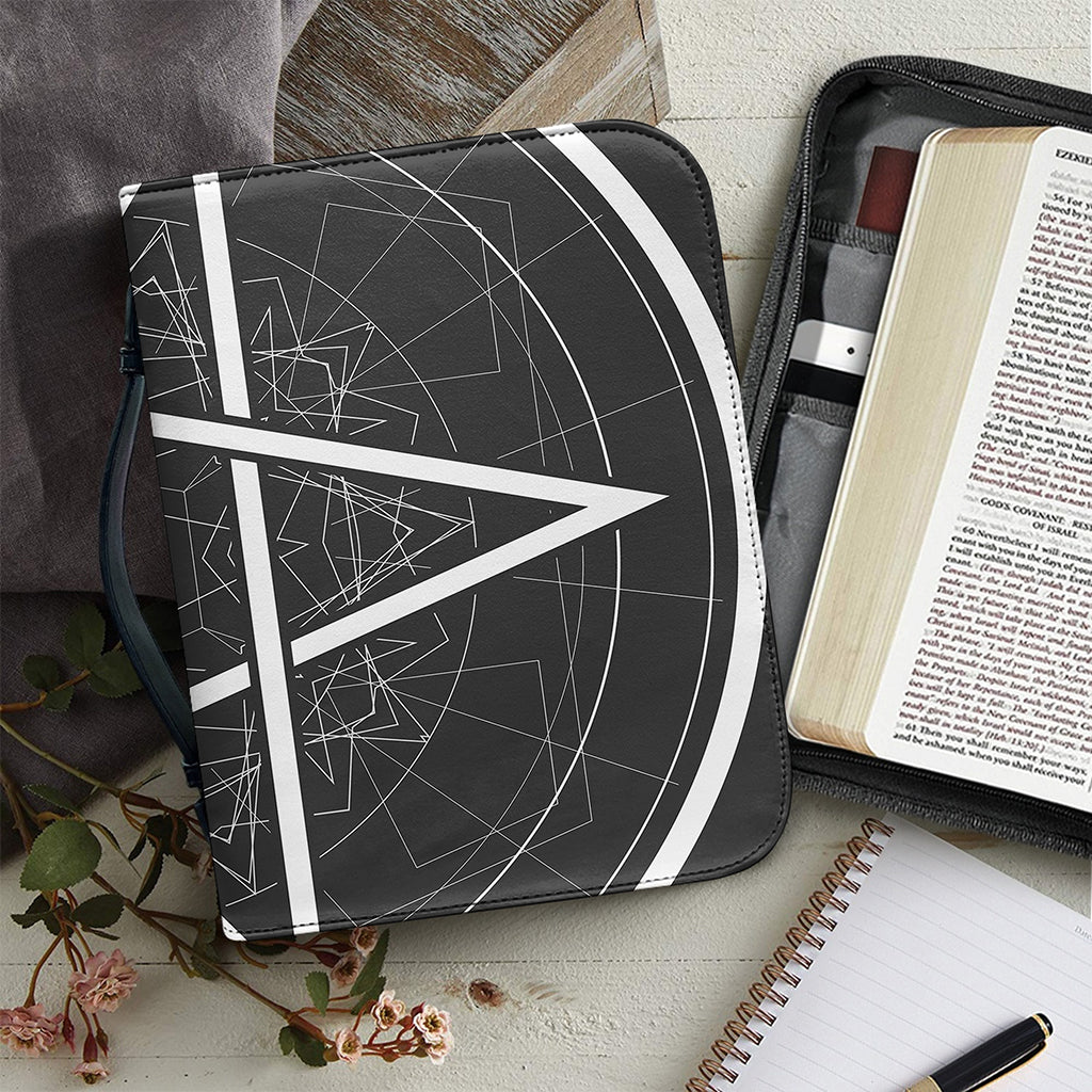 Geometric Inverted Pentagram Print Leather Bible Cover – GearFrost