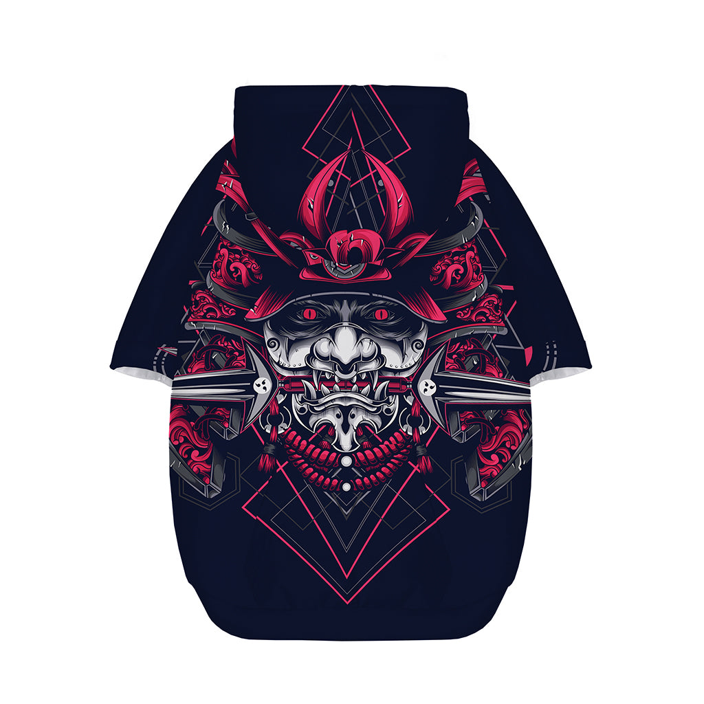 Geometric Samurai Mask Print Dog Zip Up Hoodie – GearFrost